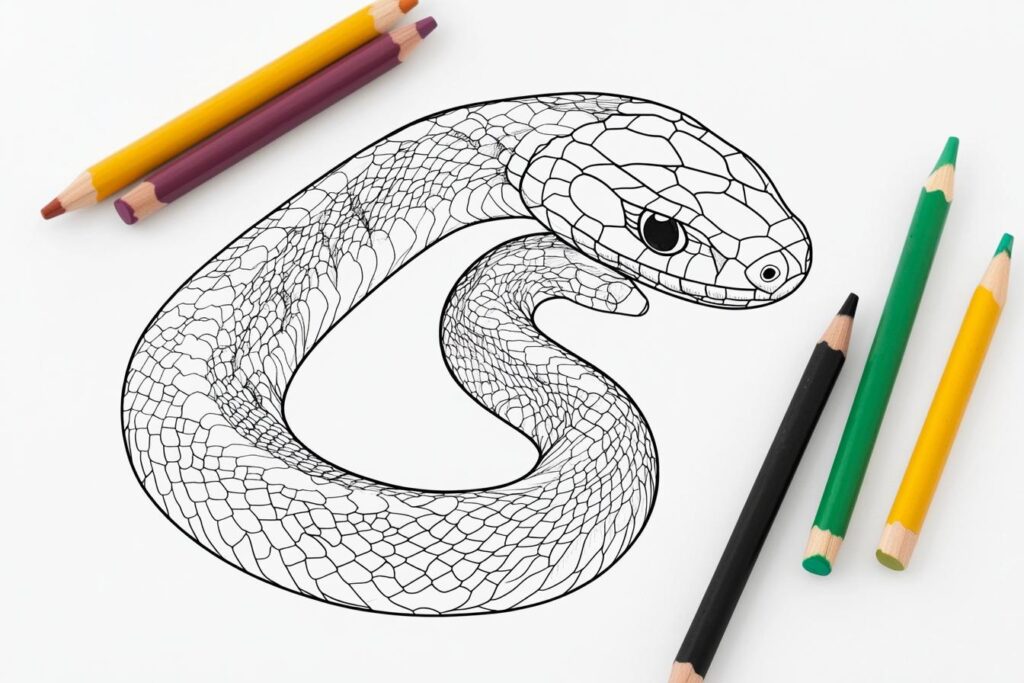 Kígyó Színező : Színes Kígyók, Kreatív Színek és Anatómia - SzinezoHU.com